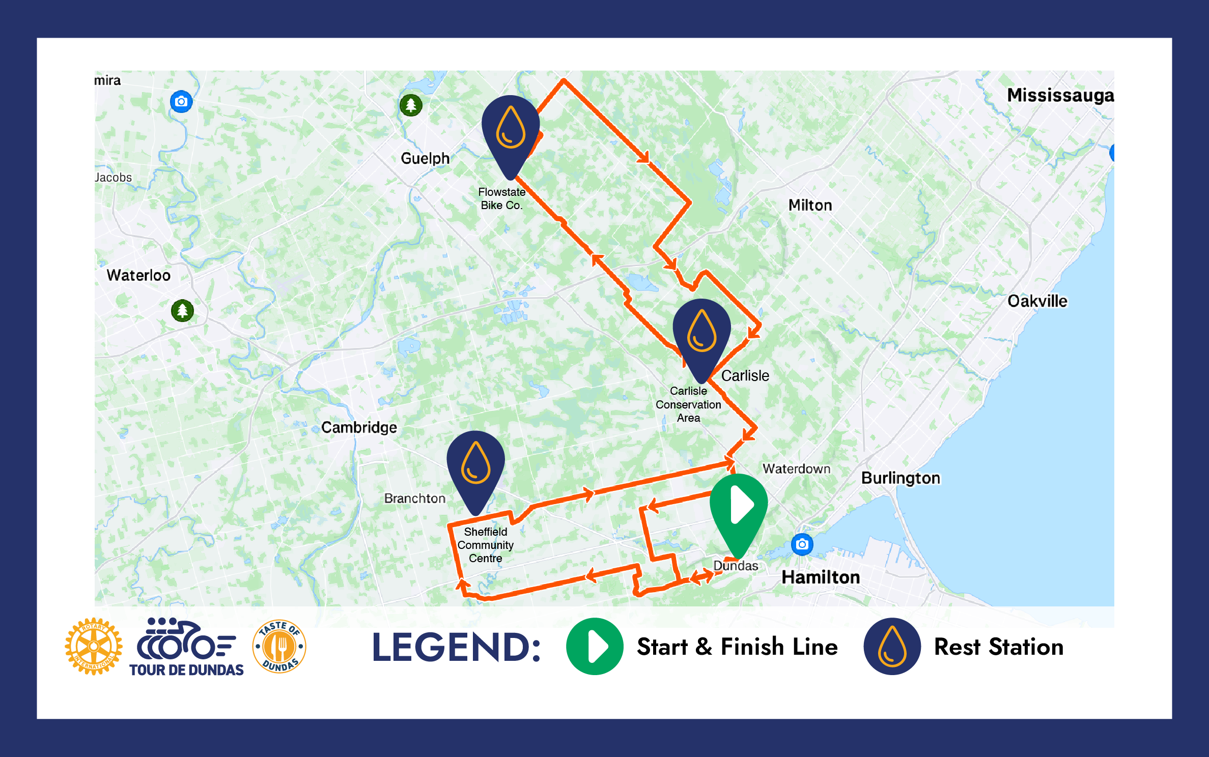 Rest Stations and Routes – Rotary Tour de Dundas